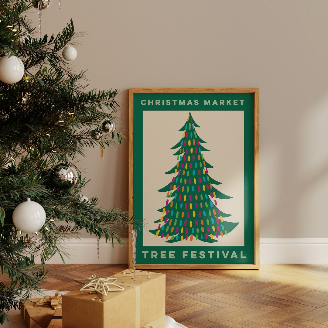 Christmas Printable Decor Holiday Market Poster Christmas Wall Art ...