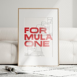 Formula 1 Wall Art Game Room F1 Poster Digital, F1 Poster Red, Formula ...