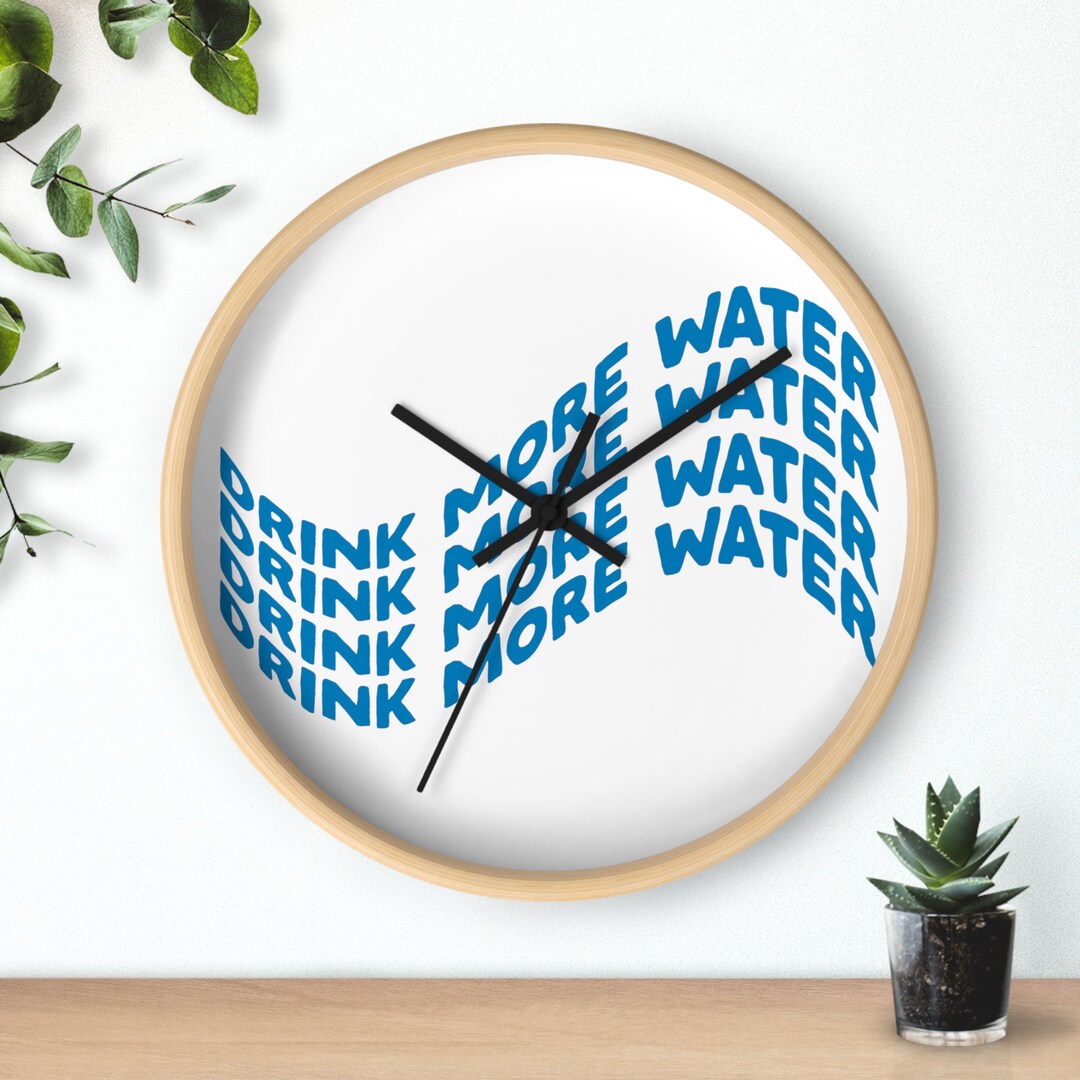 Kitchen Wall Clock Drink More Water Wall Clock for the Kitchen Home ...