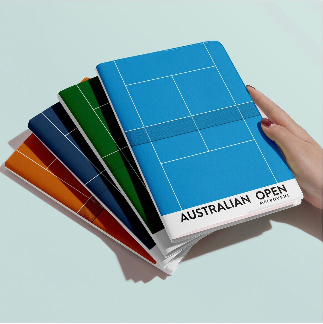 Set of 4 Notebook for Tennis Fan Grand Slam Tennis Journal US Open Gift ...