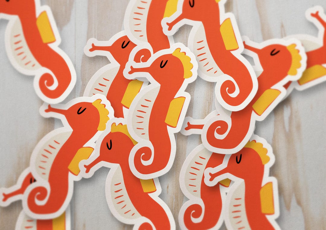 Marine Life Stickers Blue Whale Stickers Sea Horse Stickers Sea Animals ...