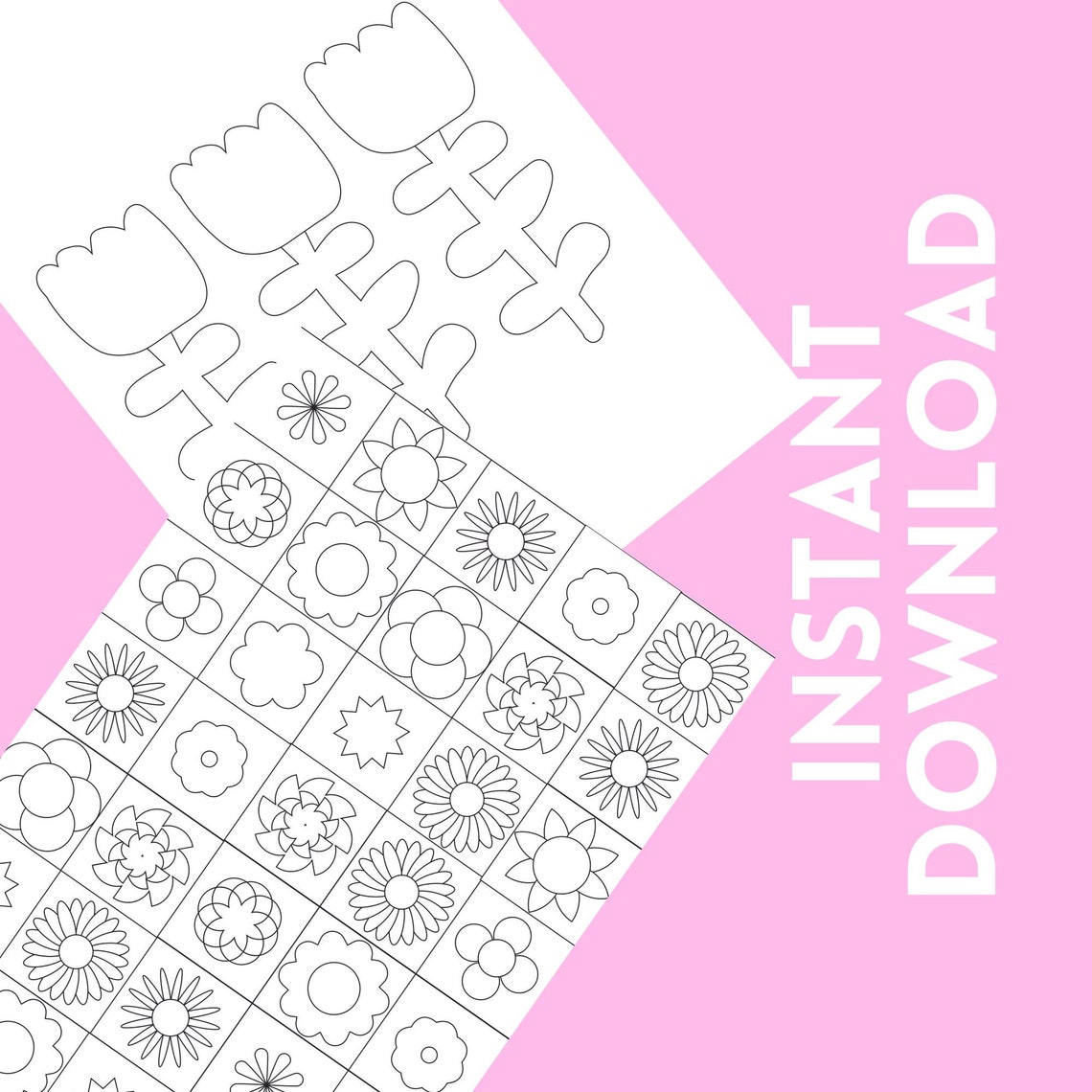Floral Coloring Pages Wall Art for Flower Coloring Pages Adult Garden ...