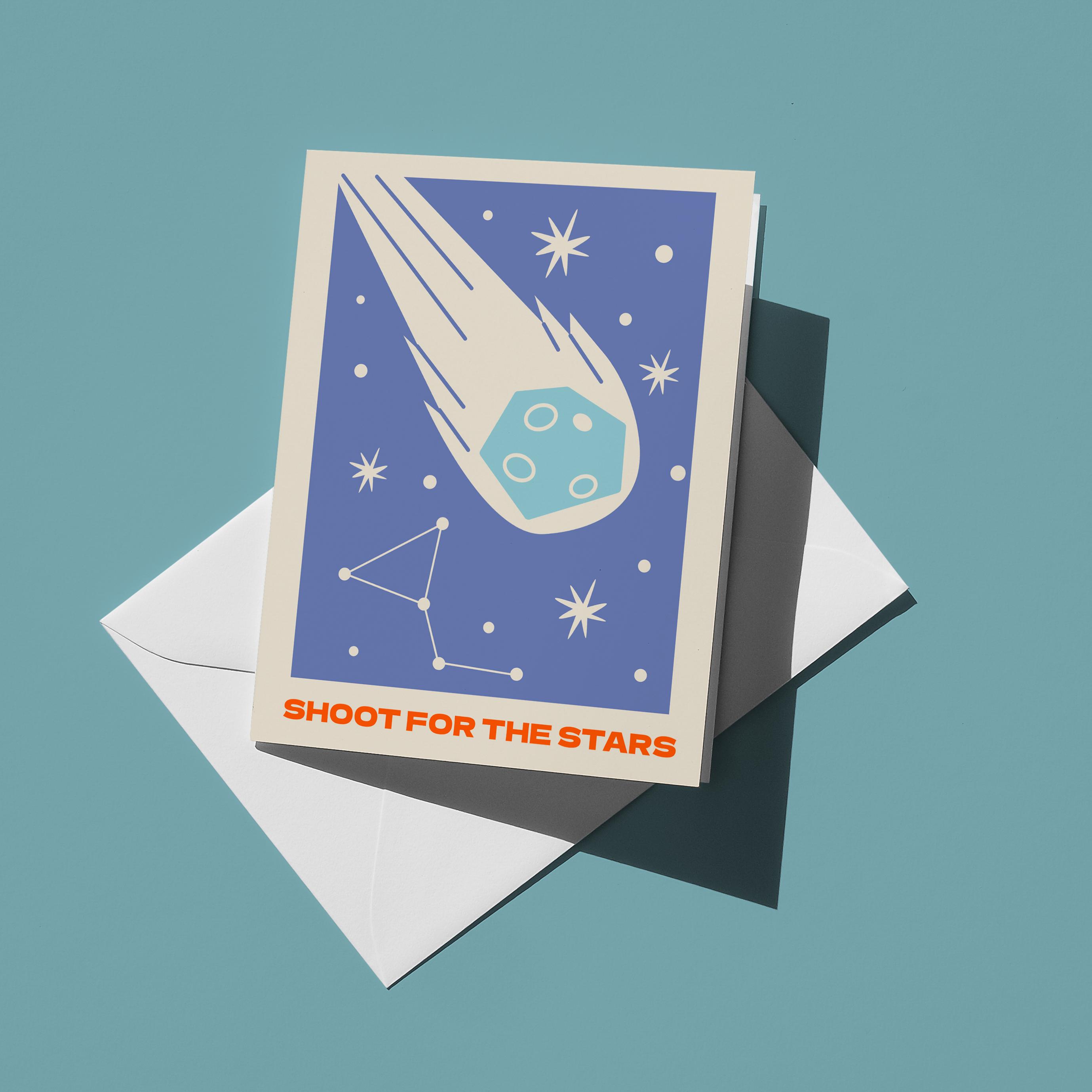 Greeting Card Outer Space Shoot for the Stars, Cosmic Card Pack for ...