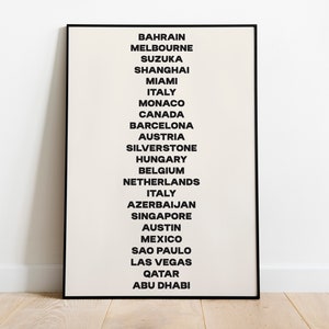 2024 Formula 1 Schedule Wall Art Game Room F1 Poster Digital, F1 Poster ...