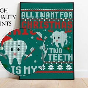 Wall Art Christmas Dentist Office Gift for Dentist White Elephant Gift ...