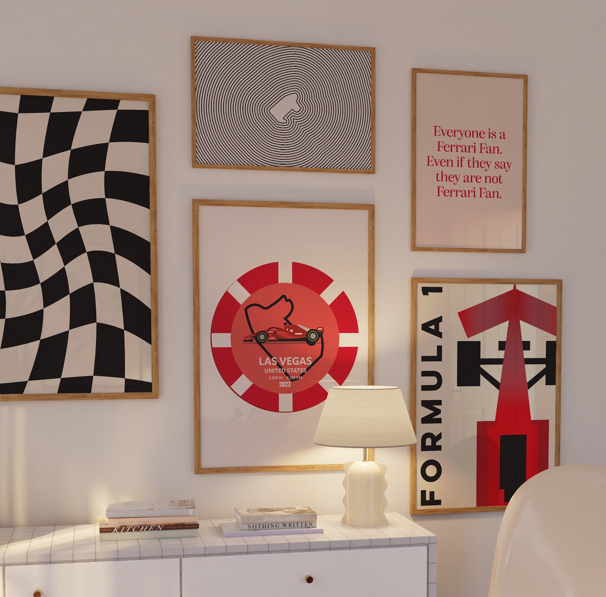 Gallery Wall Set Las Vegas Formula 1 Wall Art Game Room F1 Poster ...