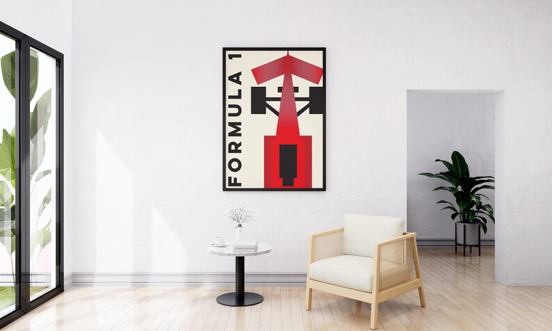 Formula 1 Wall Art Game Room F1 Poster Digital, F1 Poster Red, Formula ...