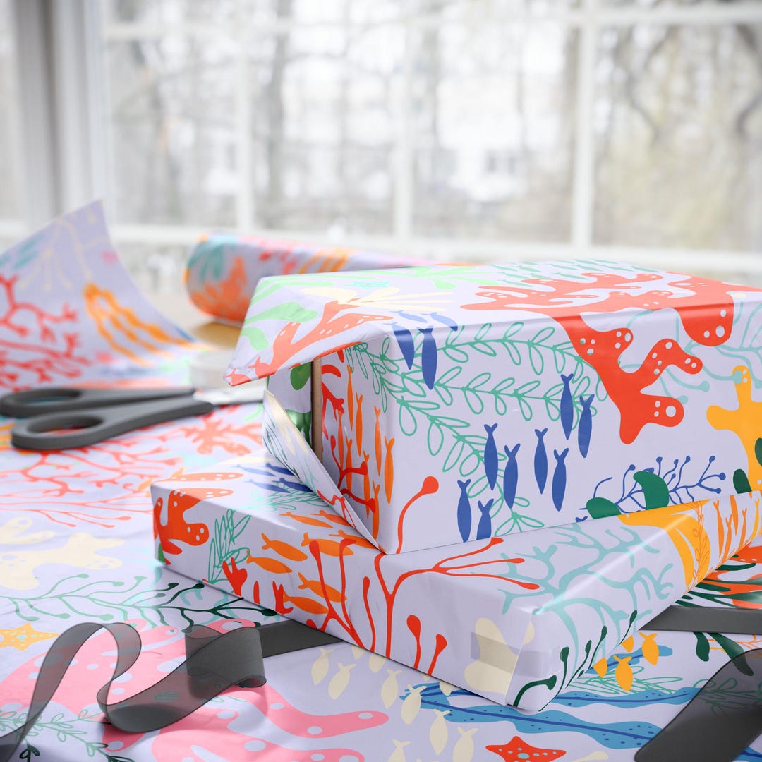 Ocean-inspired Wrapping Papers, Eco-friendly Gift Wrap, Nautical Theme ...