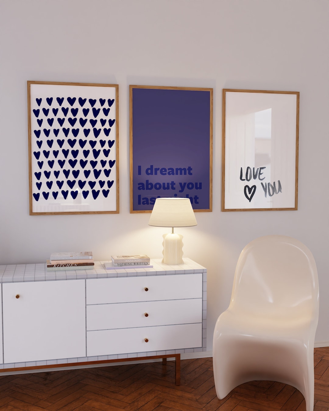 Blue Heart Wall Art Prints, Set of 3 (digital Download) - Etsy