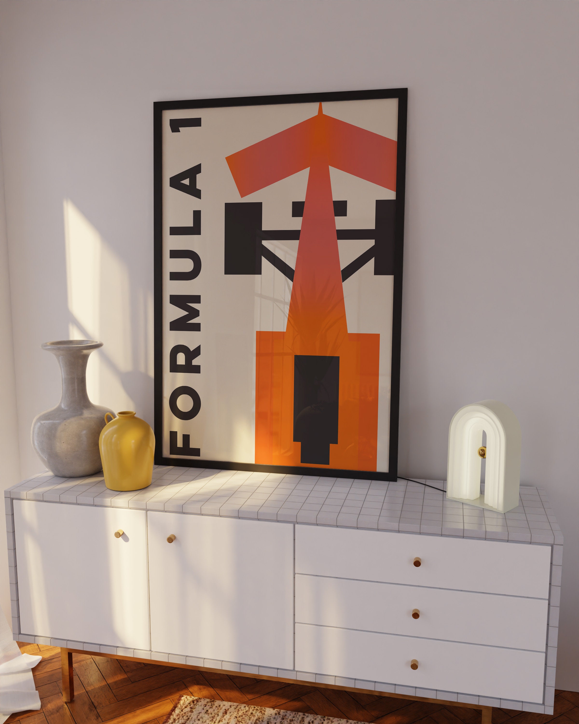 Formula 1 Wall Art Game Room F1 Poster Digital, F1 Poster Orange ...