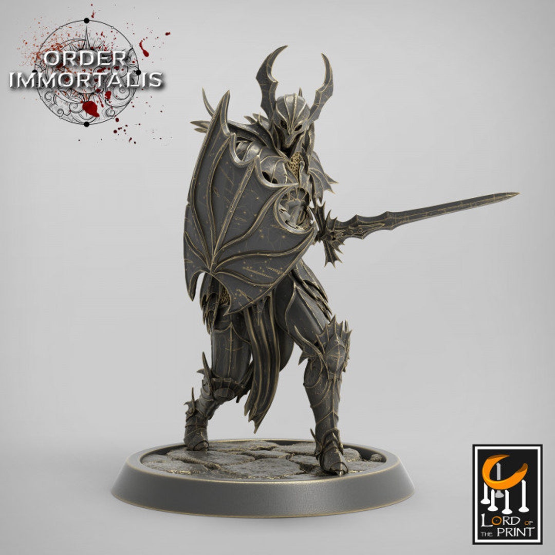 Blood Knight Wielding Swords Multiple Poses Dungeons and Dragons, 28mm ...