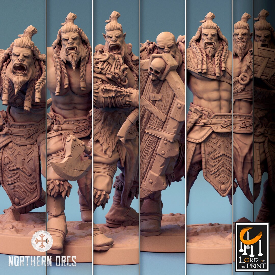 Orc Warriors With Axes | Multiple Poses | Dungeons and Dragons, 28mm ...