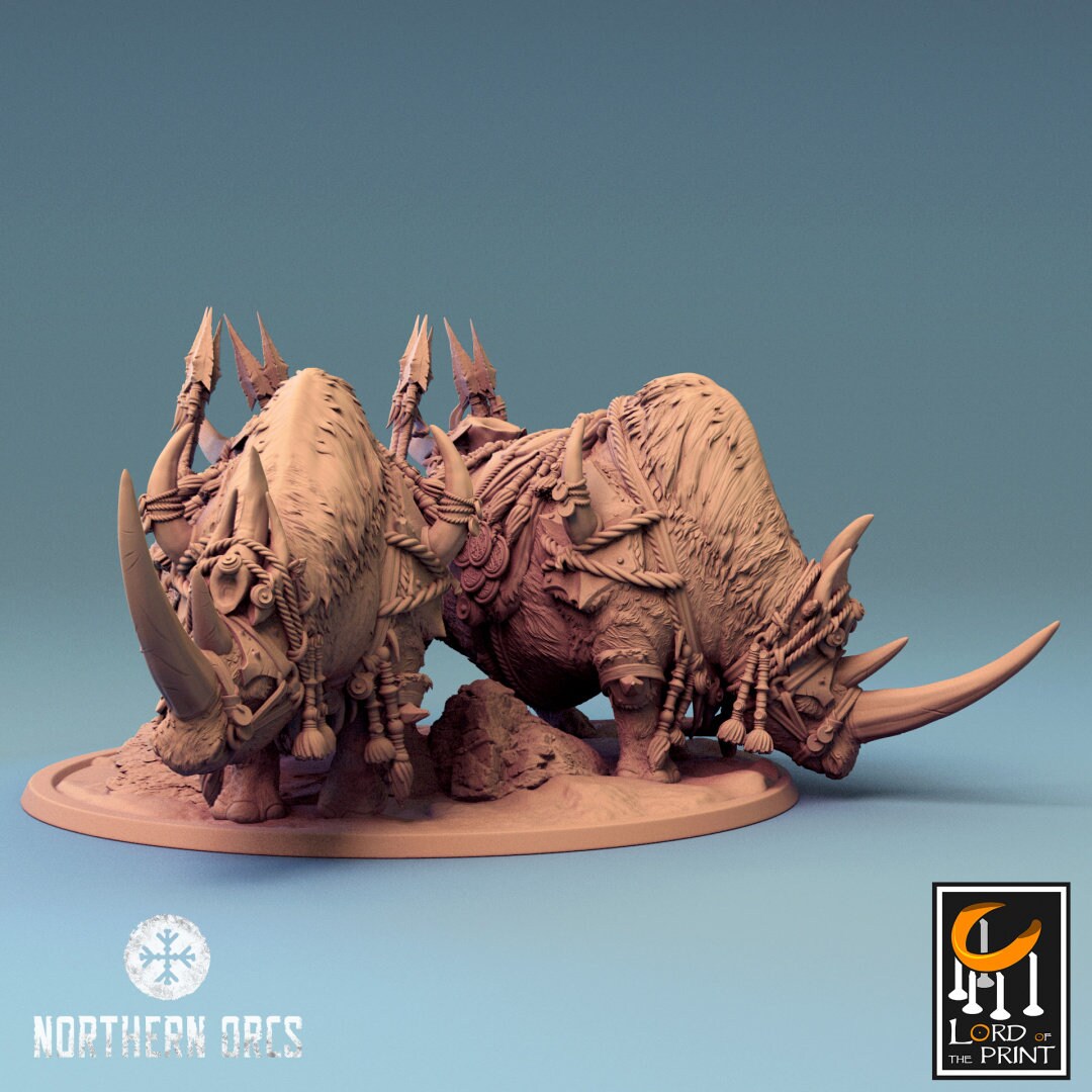 Orc Rhino Calvary & Wild Rhinos Multiple Poses Dungeons and Dragons ...