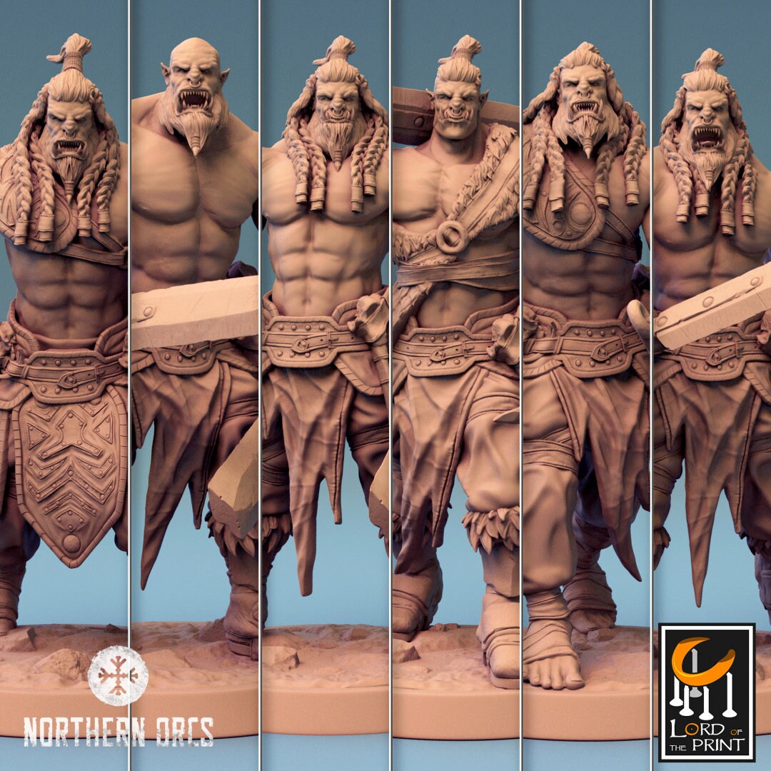 Orc Warriors With Swords | Multiple Poses | Dungeons and Dragons, 28mm ...