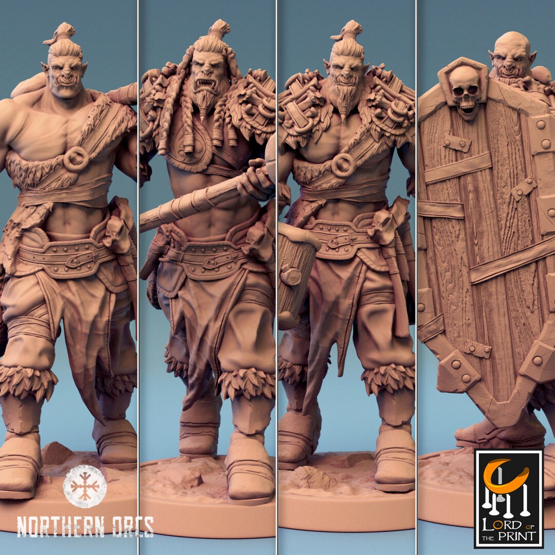 Orc Warriors With Hammers Multiple Poses Dungeons and Dragons, 28mm and ...