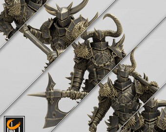 Knights Armored Blue Capes 3d Printed Mini Dungeons of - Etsy