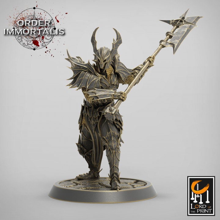 Blood Knight Wielding Halberds Multiple Poses Dungeons and Dragons ...