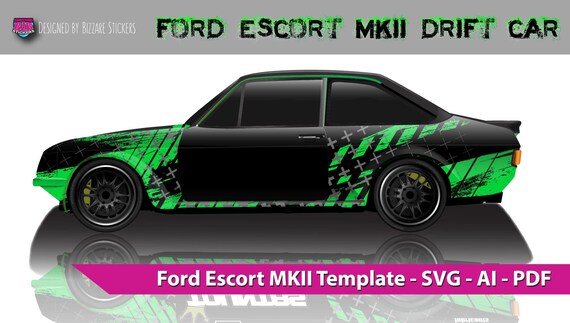 Ford Escort MKII Template Vector File Ai Svg Pdf - Etsy