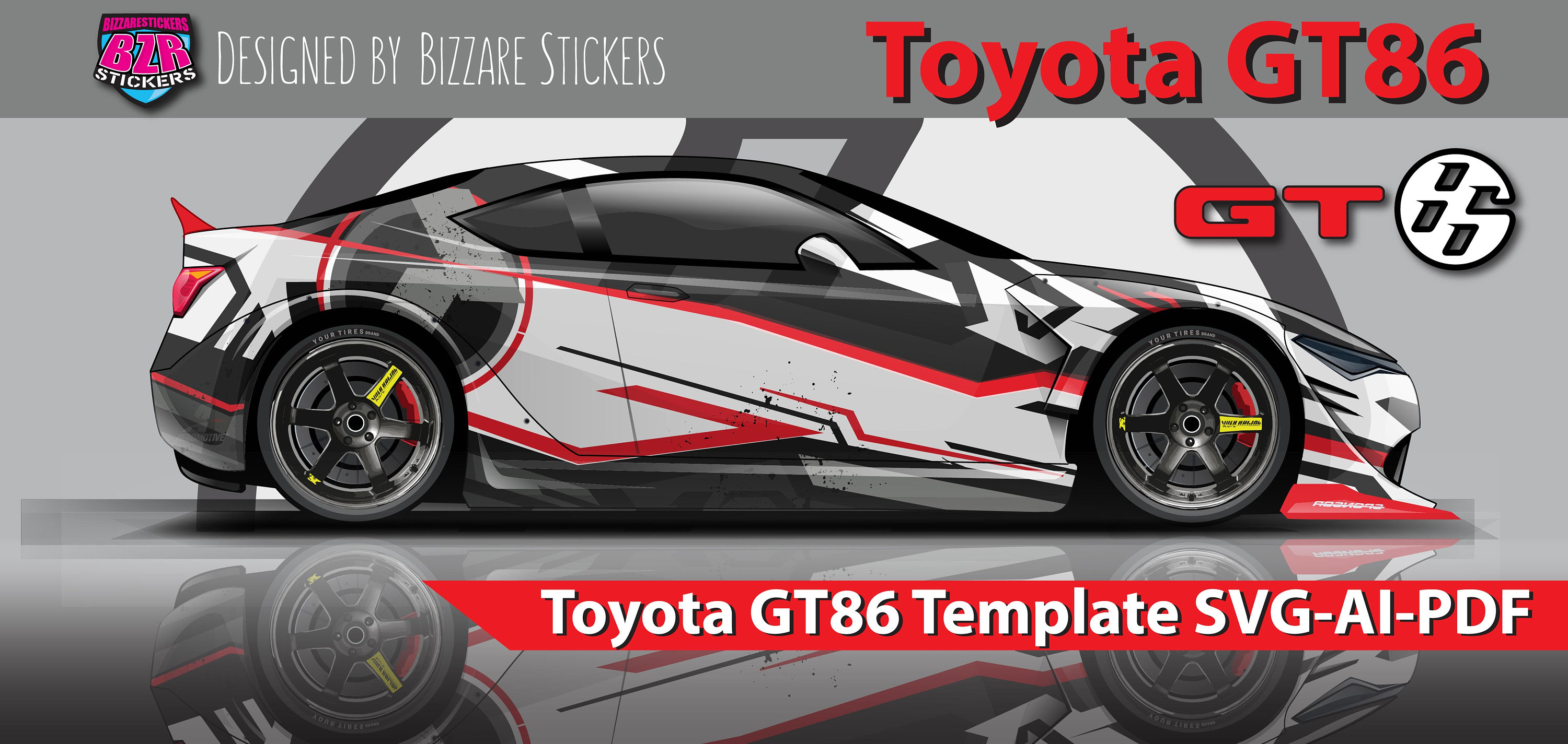 Toyota GT86 Racing Design Template Vector File Ai Svg Pdf - Etsy