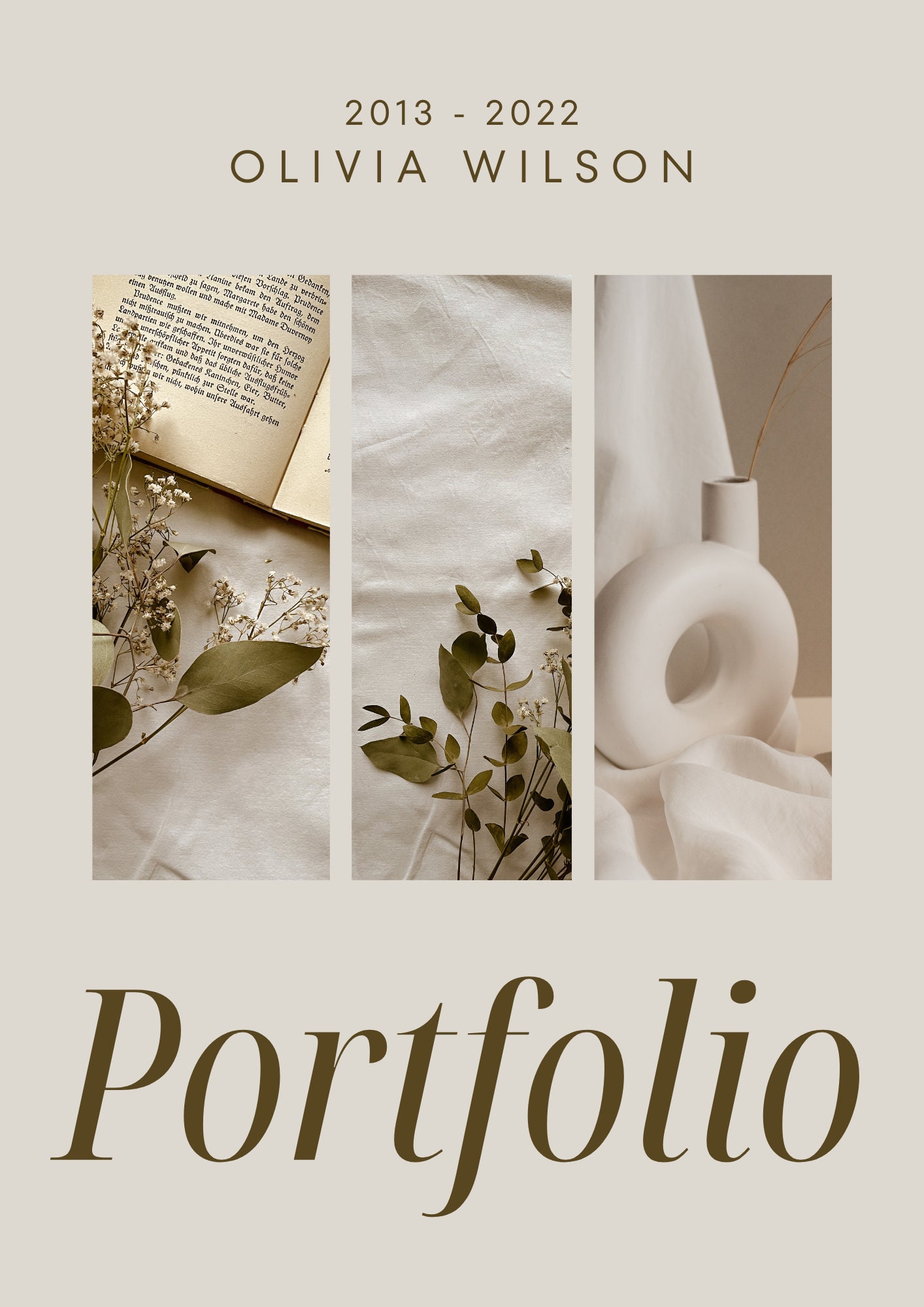 Cream Minimalist Aesthetic Portfolio Cover Document - Etsy