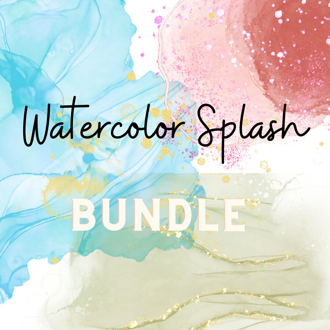 30 Watercolor Splash Bundle Backgrounds, Clipart, Pastels, Dreamy Art ...