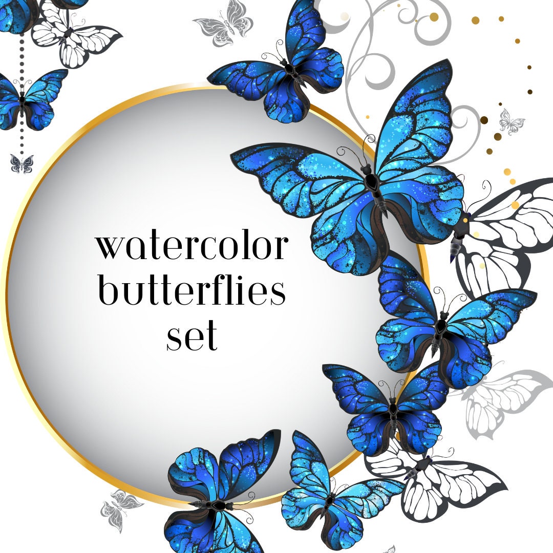 25 HD Watercolor Butterflies Clip Art Pastel Butterflies, With and ...