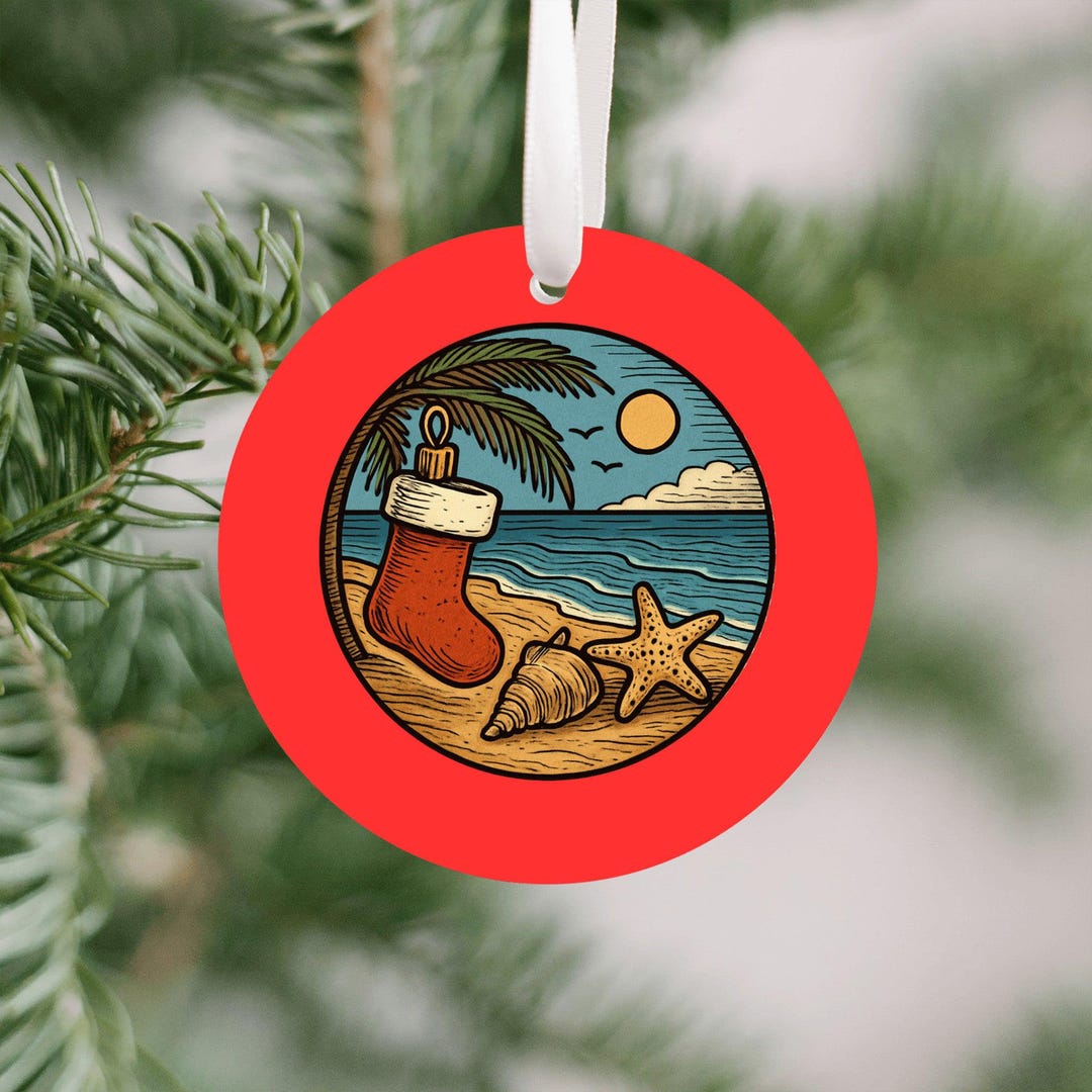 Coastal Seashell Beach Themed Christmas Ornament - Etsy