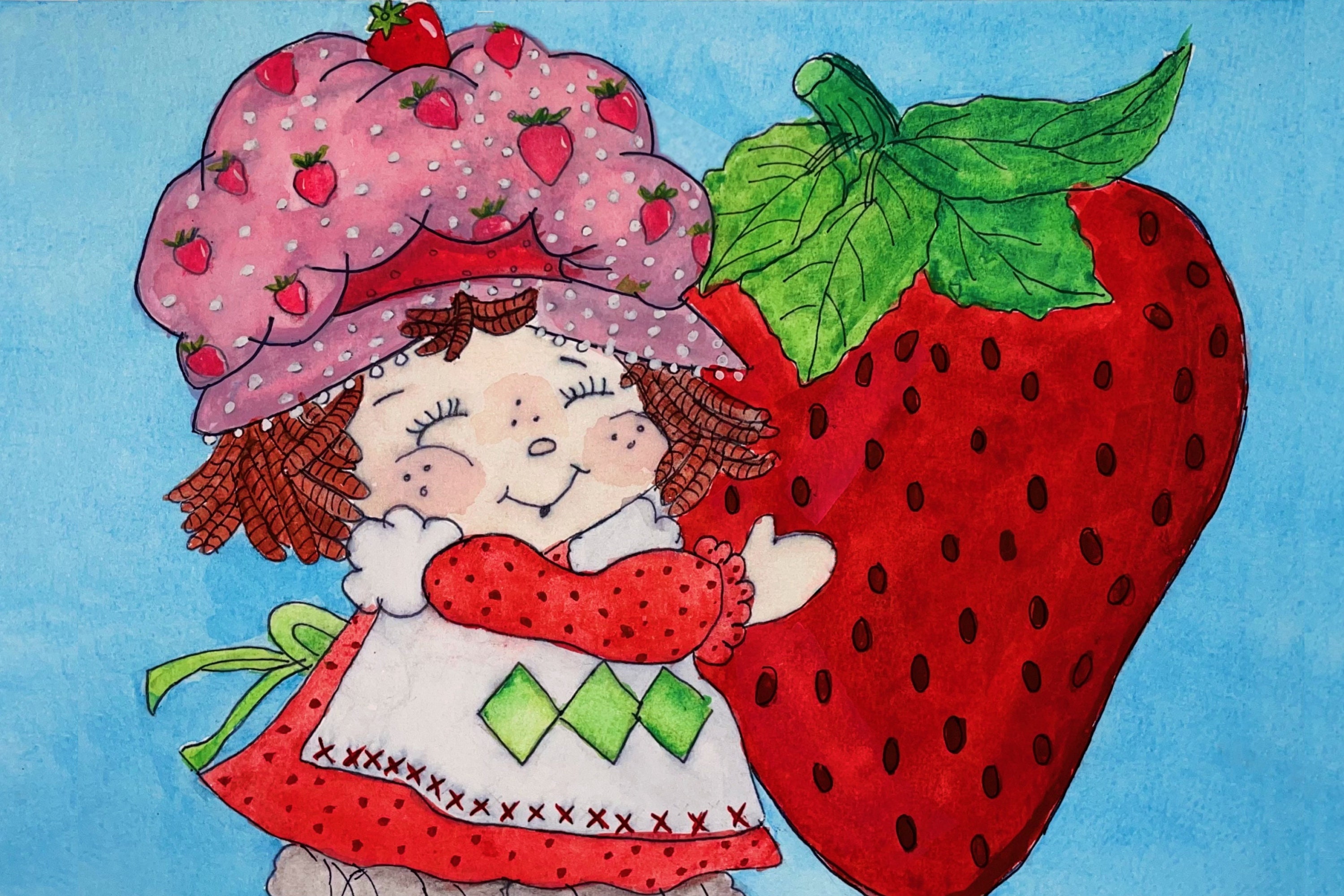 Strawberry Shortcake Watercolor Art Print - Etsy