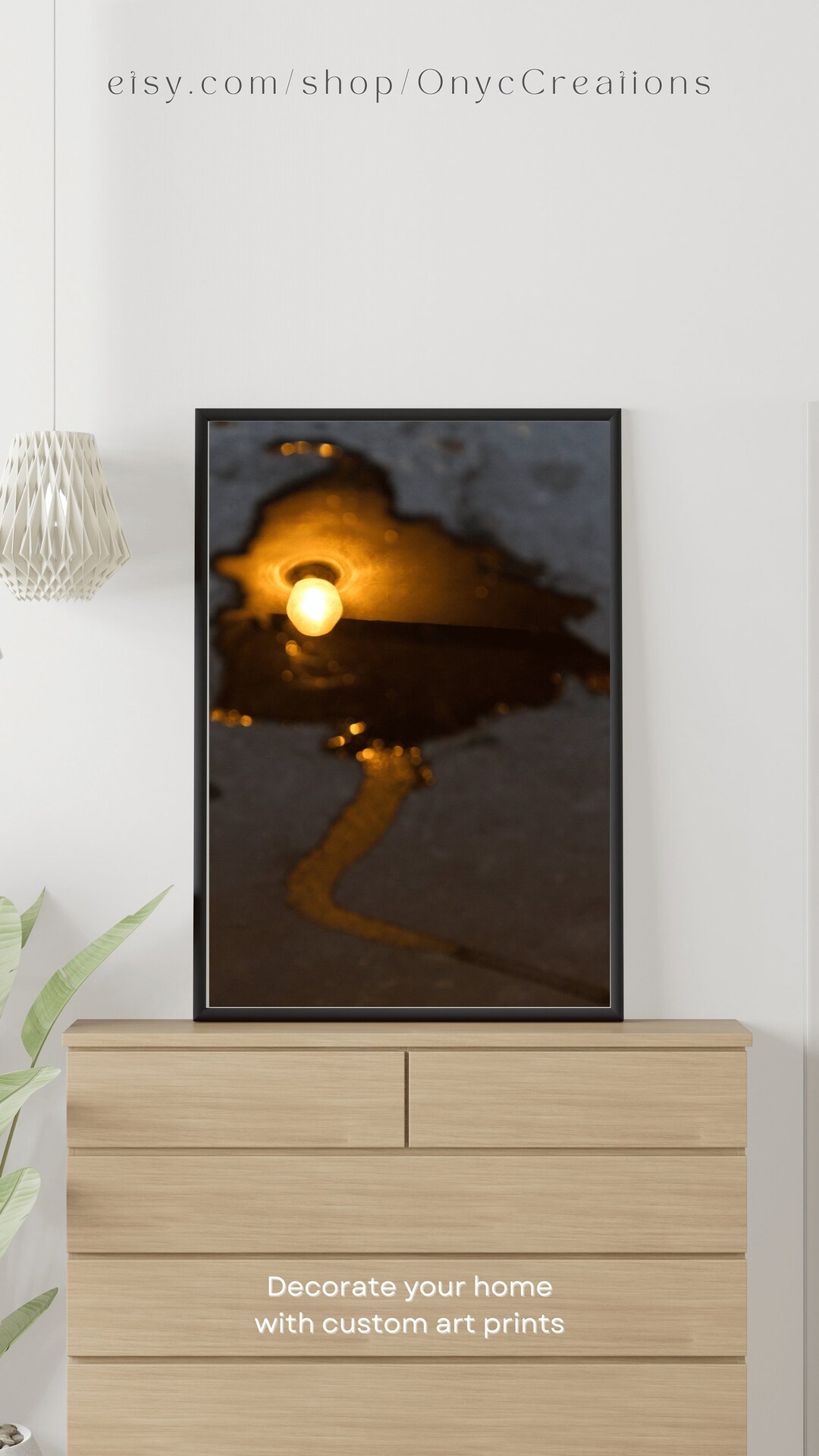 Light Bulb Reflections Art Print, Photography, Water, Wall Art, Wall ...