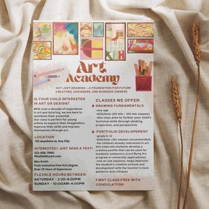 Editable Art Academy Advertisement Template, Art Draw Class Poster ...