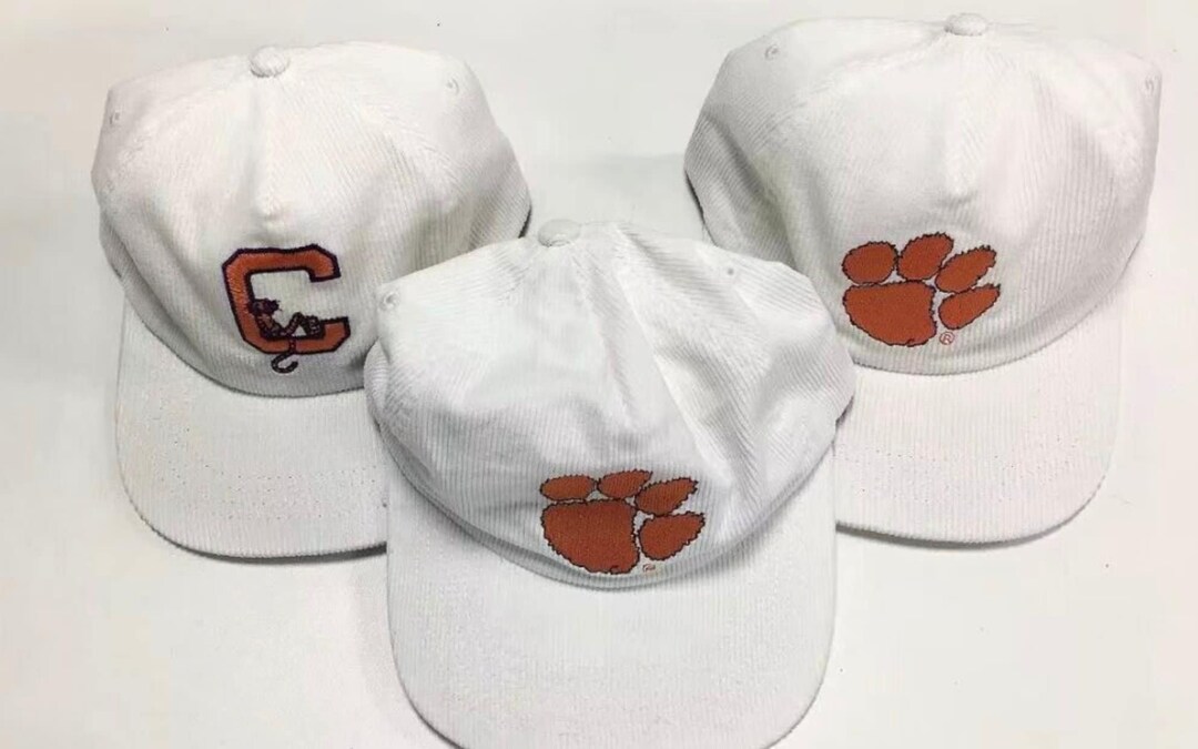 Clemson Paw White Corduroy Hat - Etsy