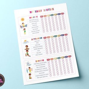 Printable Daily Routine for Kids | Editable Pdf - Etsy
