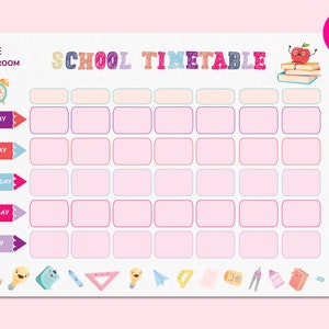 School Timetable Editable Pdf - Etsy