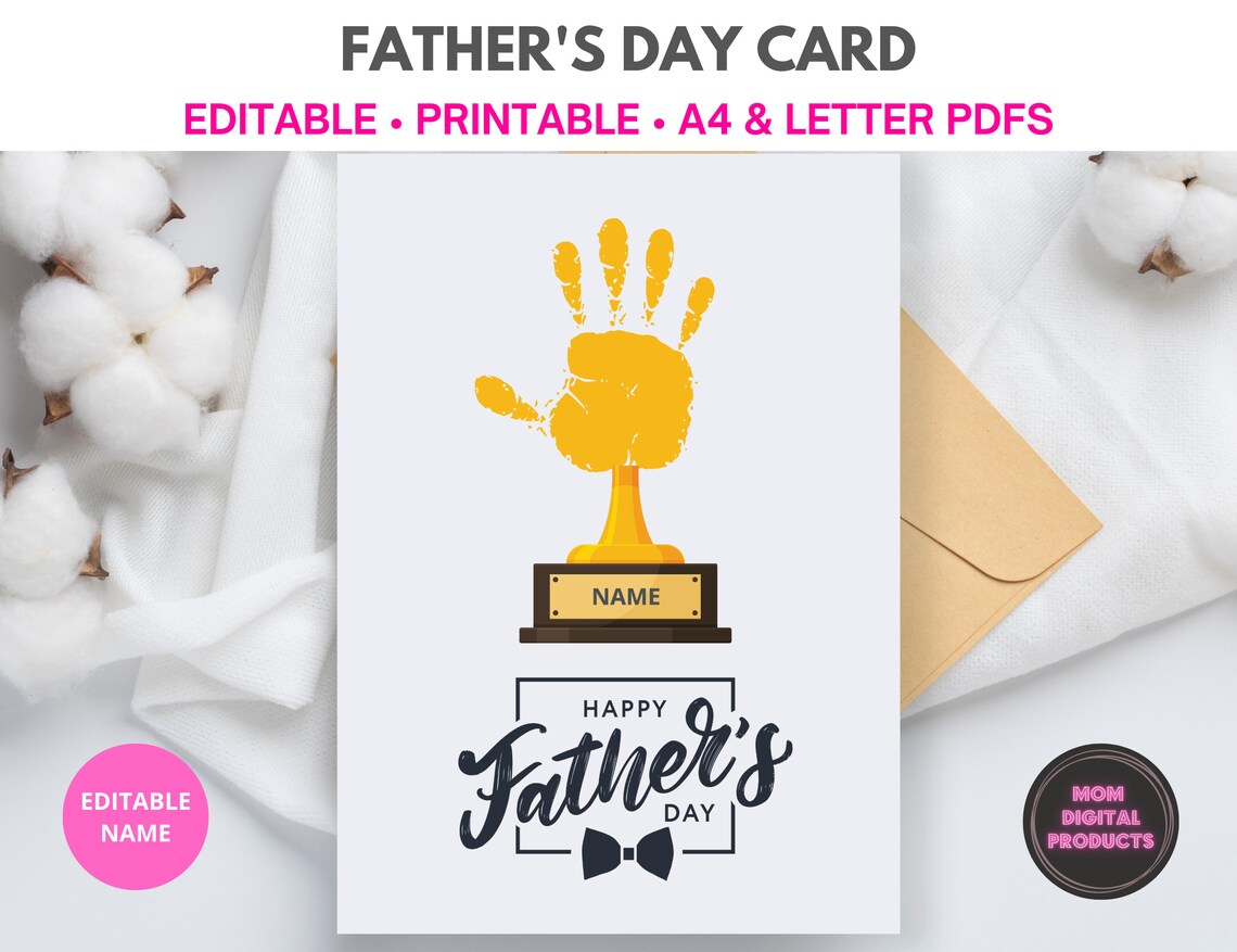Father's Day Card, Editable & Printable - Etsy