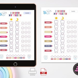 Printable Teeth Brushing Chart | Editable Pdf - Etsy