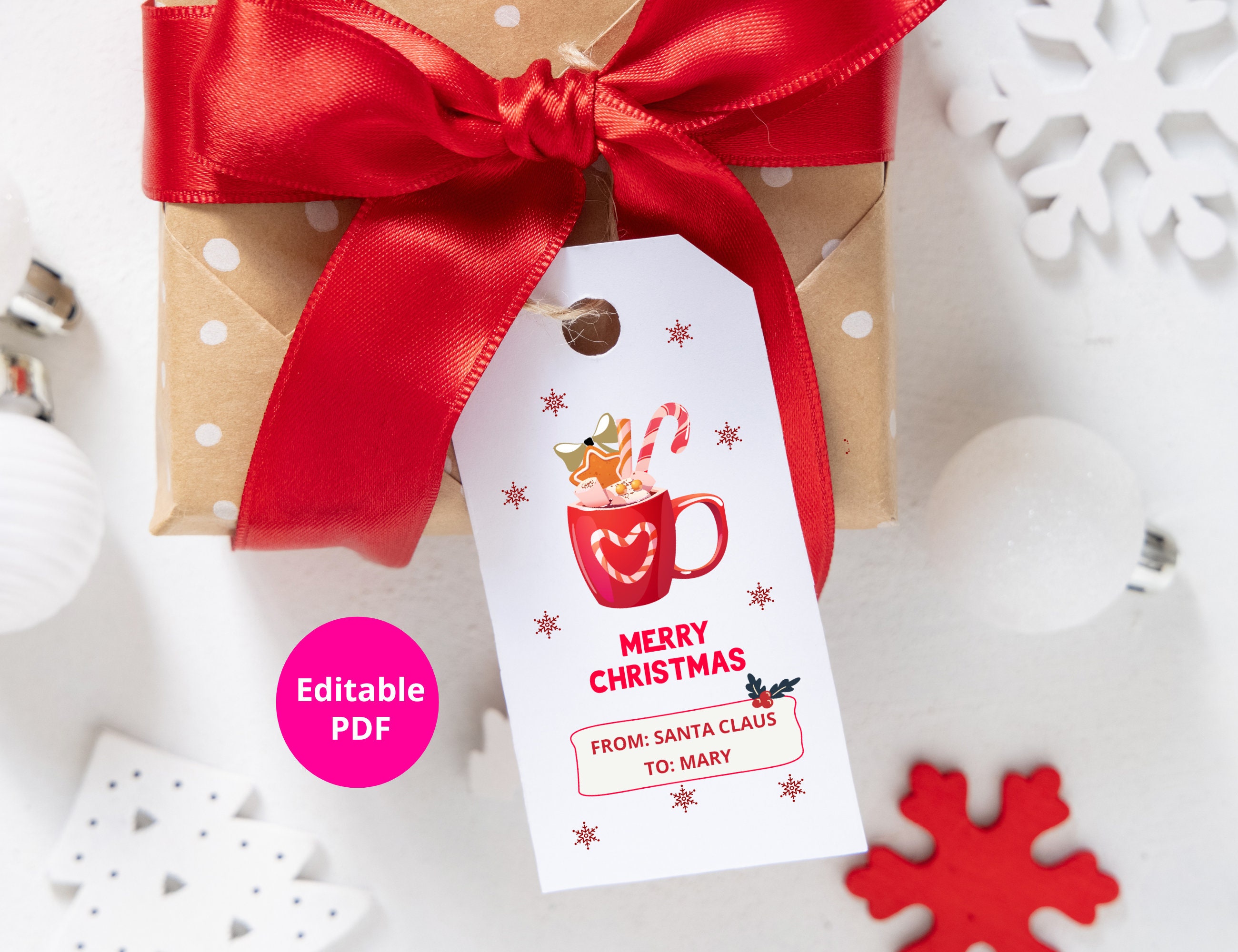 Printable Christmas Gift Tags Editable Pdf - Etsy