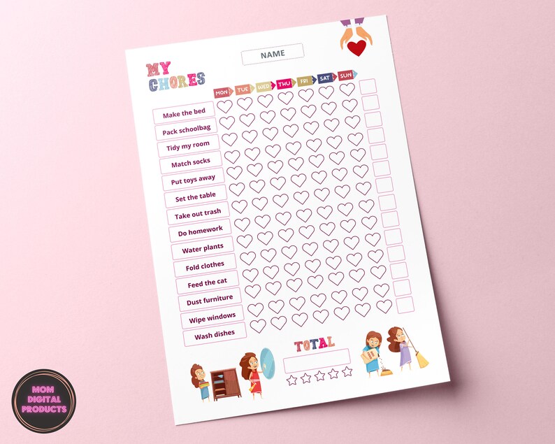 Printable Chore Chart for Kids | Editable - Etsy