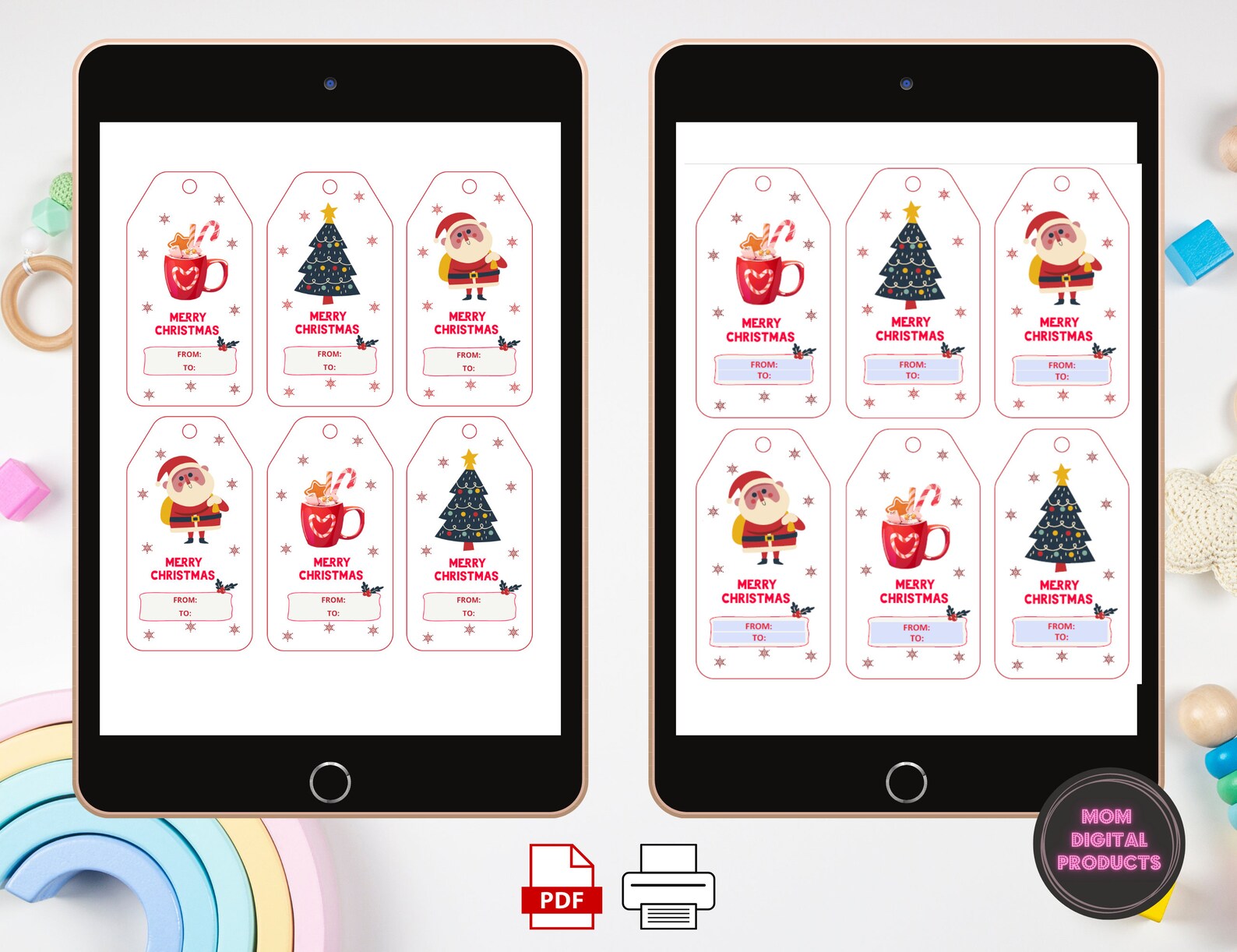Printable Christmas Gift Tags Editable Pdf - Etsy