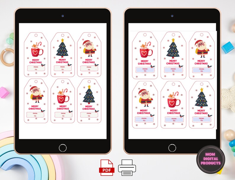 Printable Christmas Gift Tags Editable Pdf - Etsy