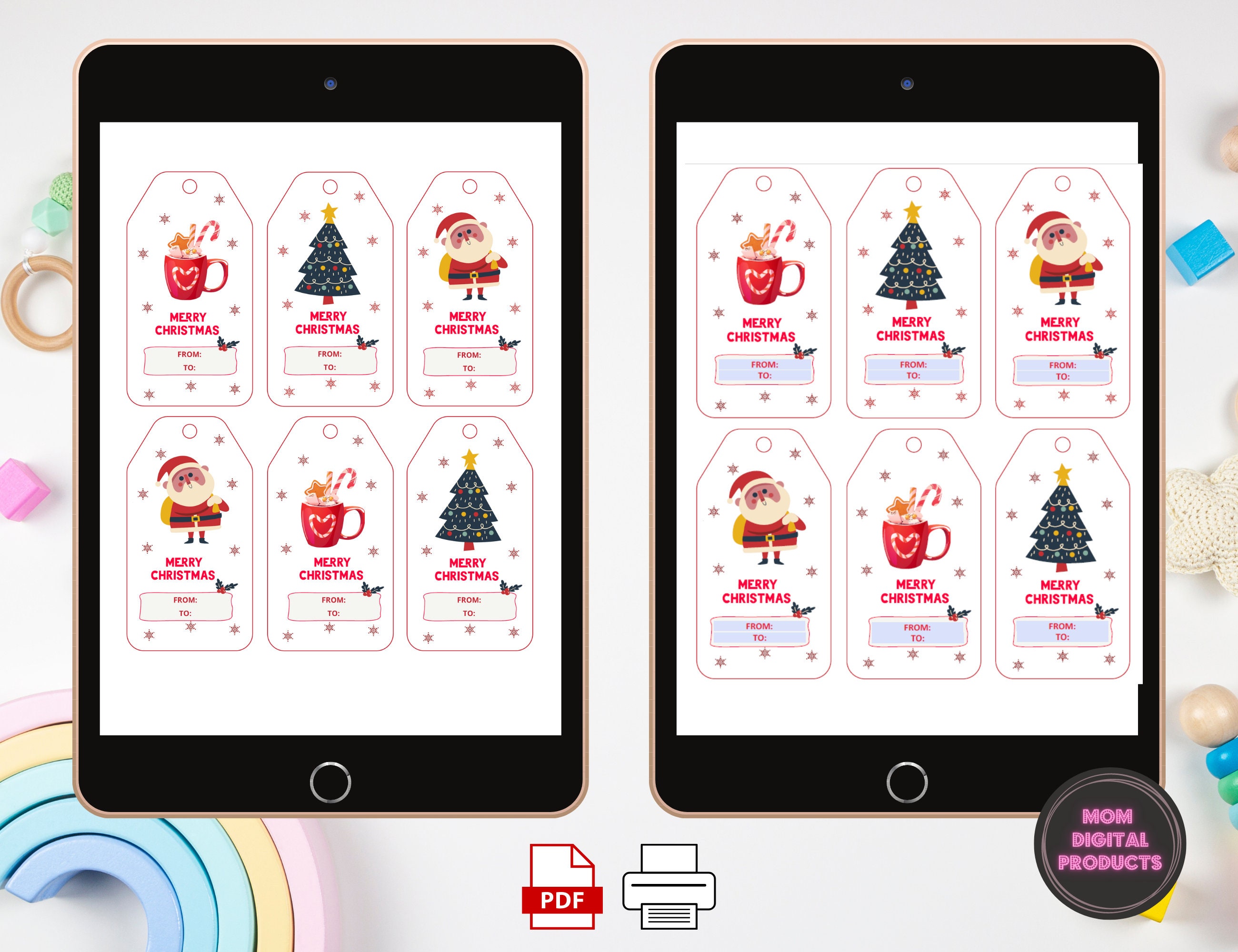 Printable Christmas Gift Tags Editable Pdf - Etsy