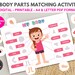 Body Parts Matching Activity, Toddler Busy Book Printable - Etsy