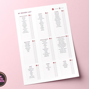 Printable Grocery List | Editable Pdf - Etsy