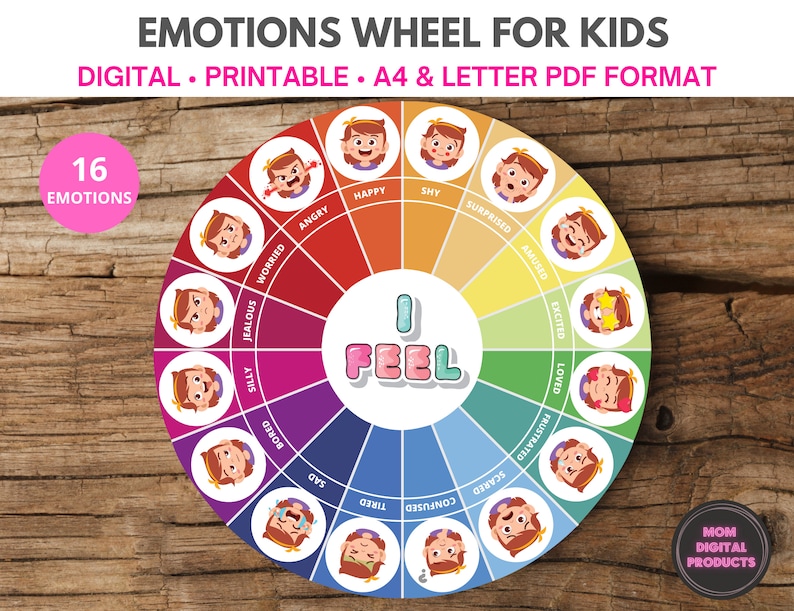 Emotions Wheel for Kids, Emotions Printable - Etsy