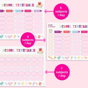 School Timetable Editable Pdf - Etsy