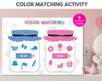 Color Matching Game, Busy Book Printable, Educational Activity ...
