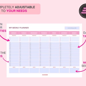 Printable Weekly Planner Editable Pdf - Etsy