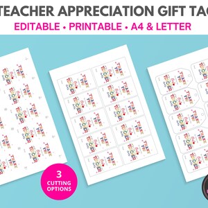 Teacher Appreciation Gift Tag, Editable Gift Tag, Editable Pdf - Etsy