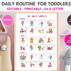 Printable Daily Routine for Toddlers | Editable Pdf - Etsy