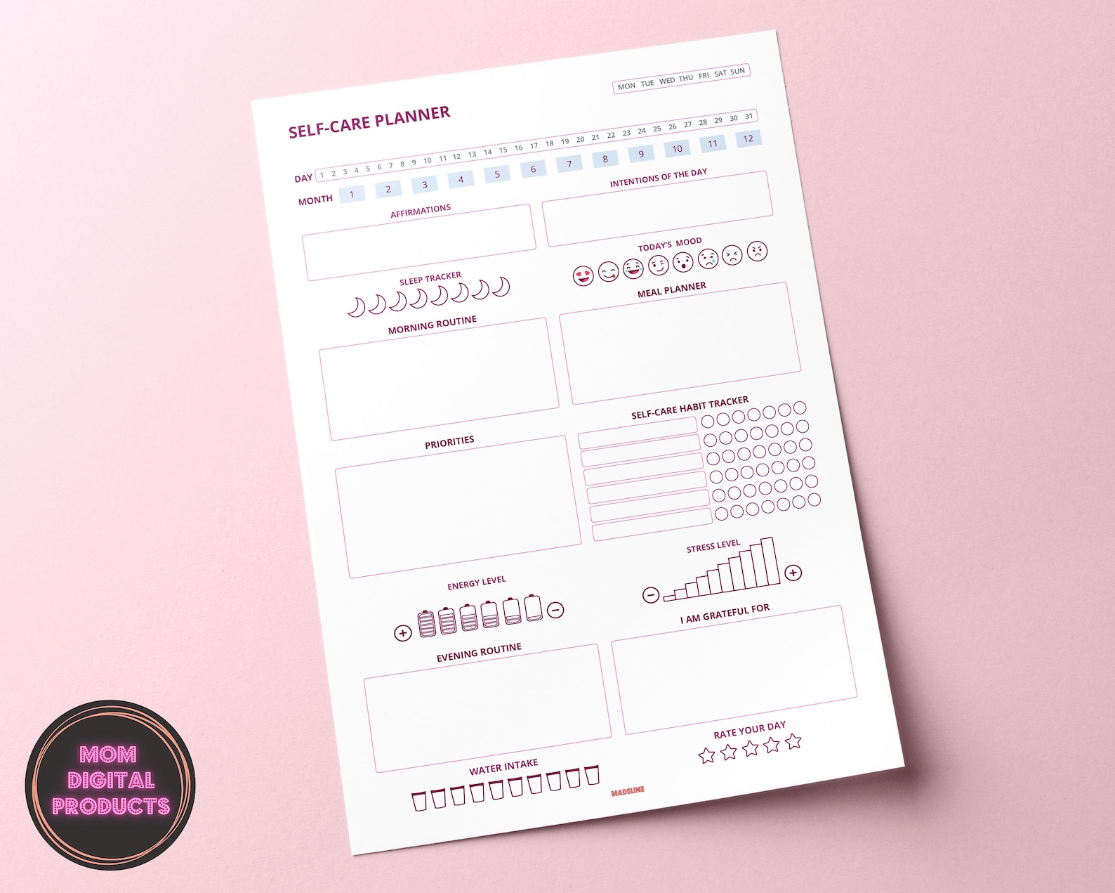 Self Care Planner, Editable Pdf Planner, Wellness Journal - Etsy