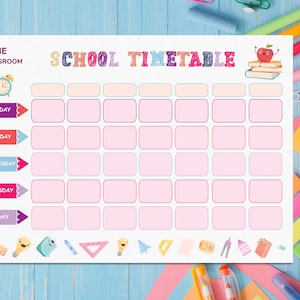 School Timetable Editable Pdf - Etsy